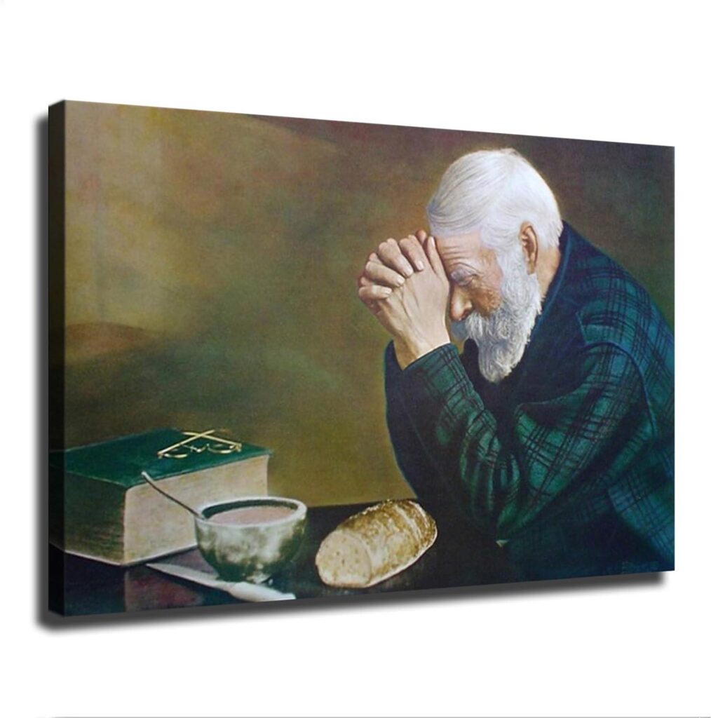 Our Honest Review: Daily Bread Man Praying Canvas Wall Art - Bible Lift ...