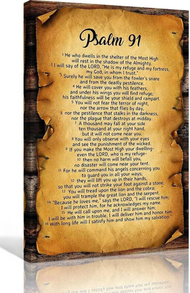 Our Review of the Huyenma Psalm 91 Canvas Wall Art Print - Bible Lift ...